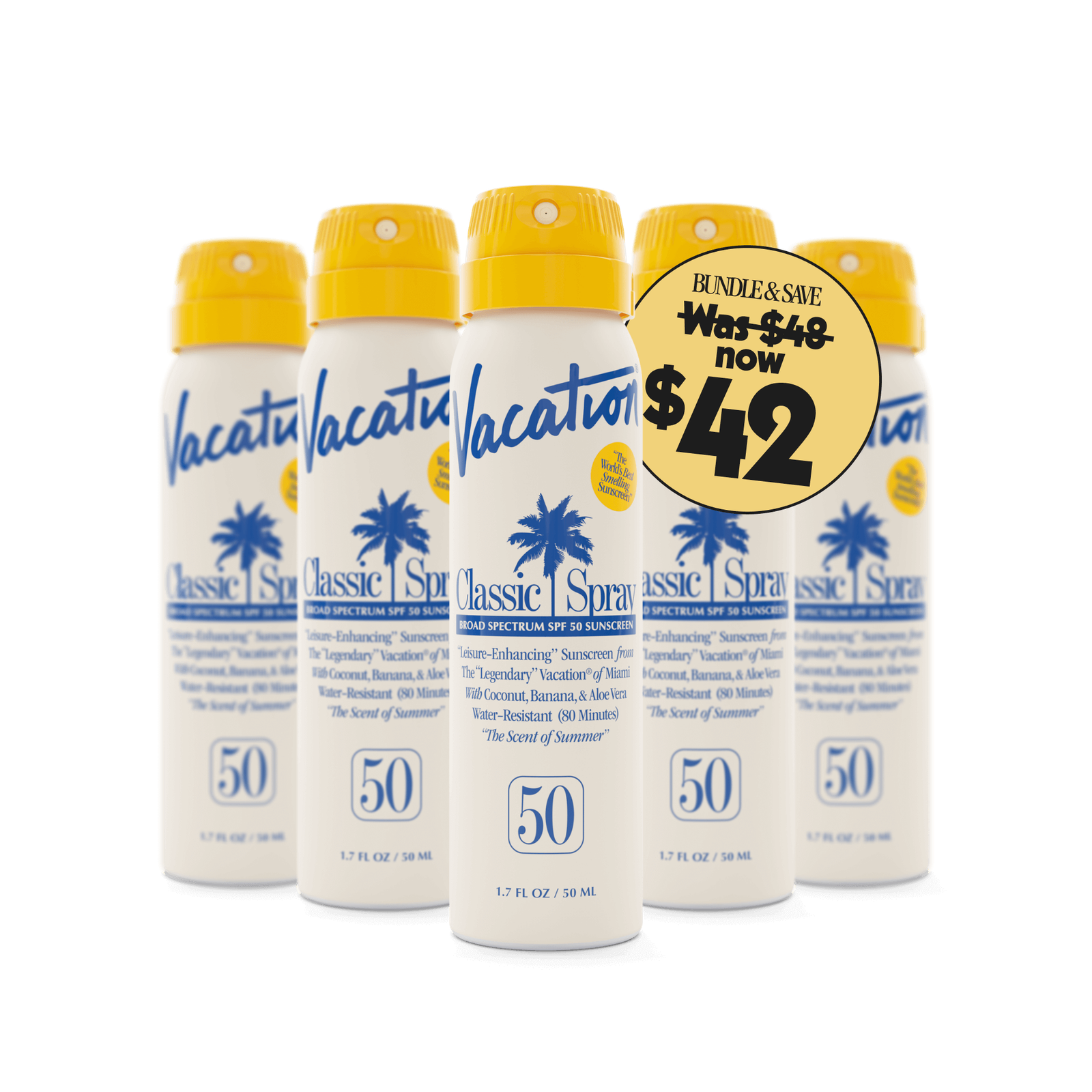 Mini Super Spritz SPF 50 Face Sunscreen Mist 6-Pack | Vacation®