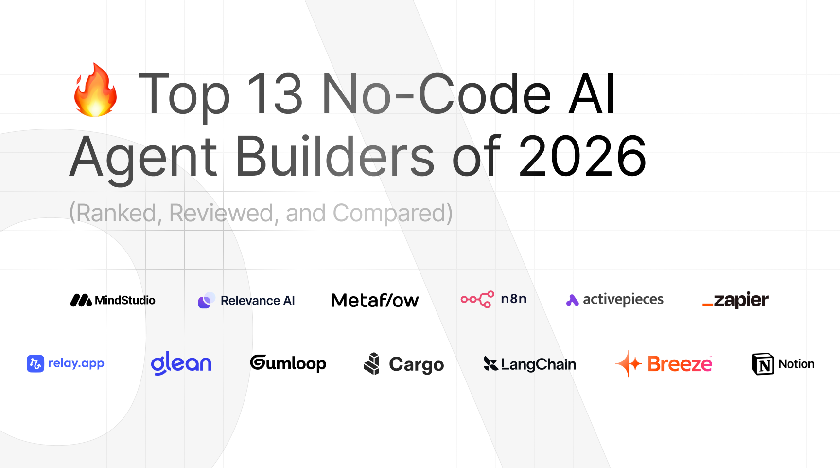 🔥 Top 13 No-Code AI Agent Builders of 2026 (Ranked, Reviewed, and Compared)