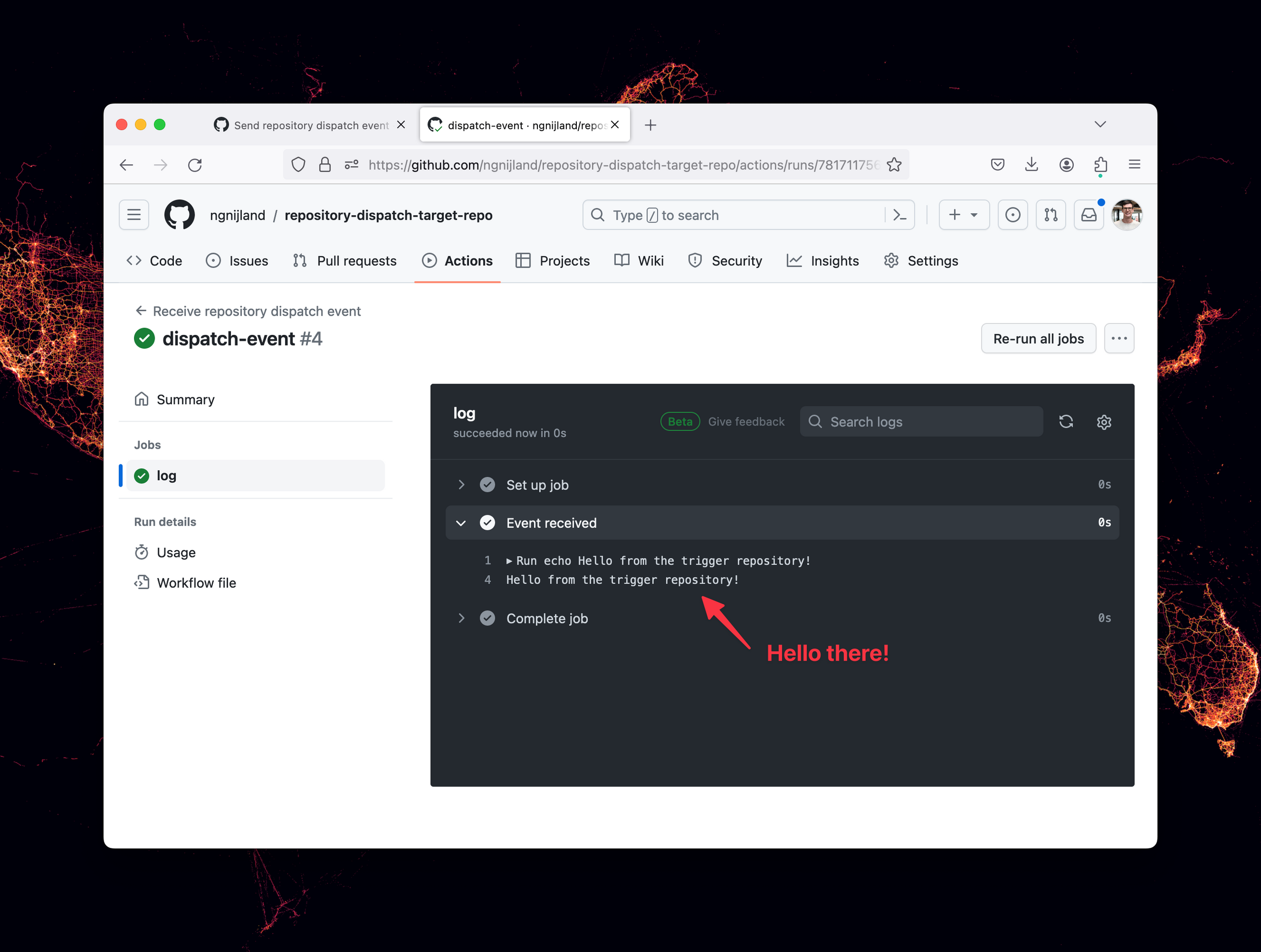 How to trigger a GitHub action workflow in another repository | Blog | Niek Nijland