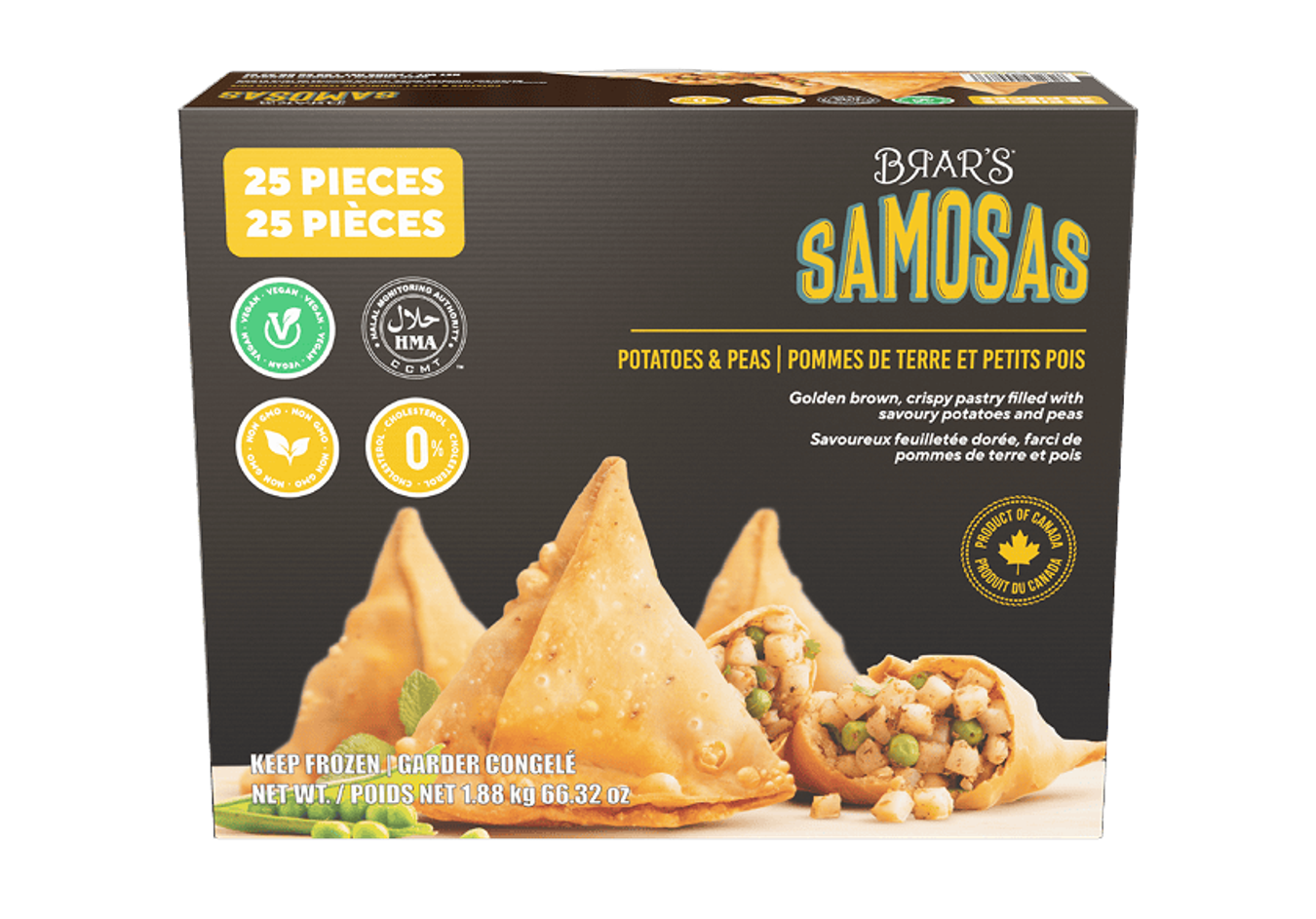 Potatoes & Peas Samosas (25 piece) | Brar's