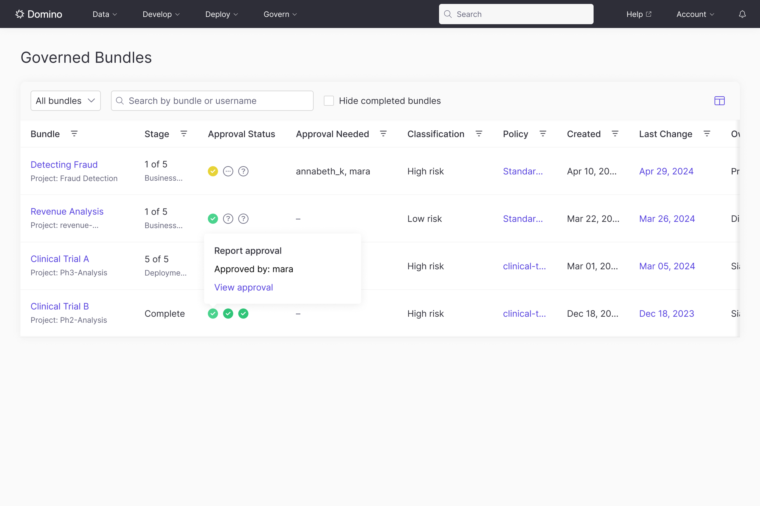 AI governance platform | Domino Data Lab