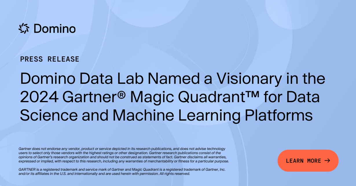 Domino a Visionary in 2024 Gartner Magic Quadrant - DSML Platforms
