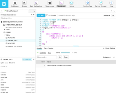 Accelerating model velocity through Snowflake Java UDF integration