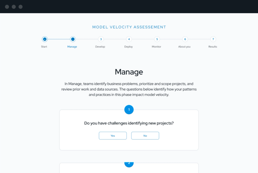 Model Velocity Data Science Lifecycle Assessment | Domino Data Lab