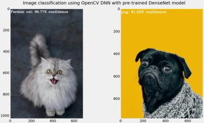 Feature extraction and image classification using OpenCV