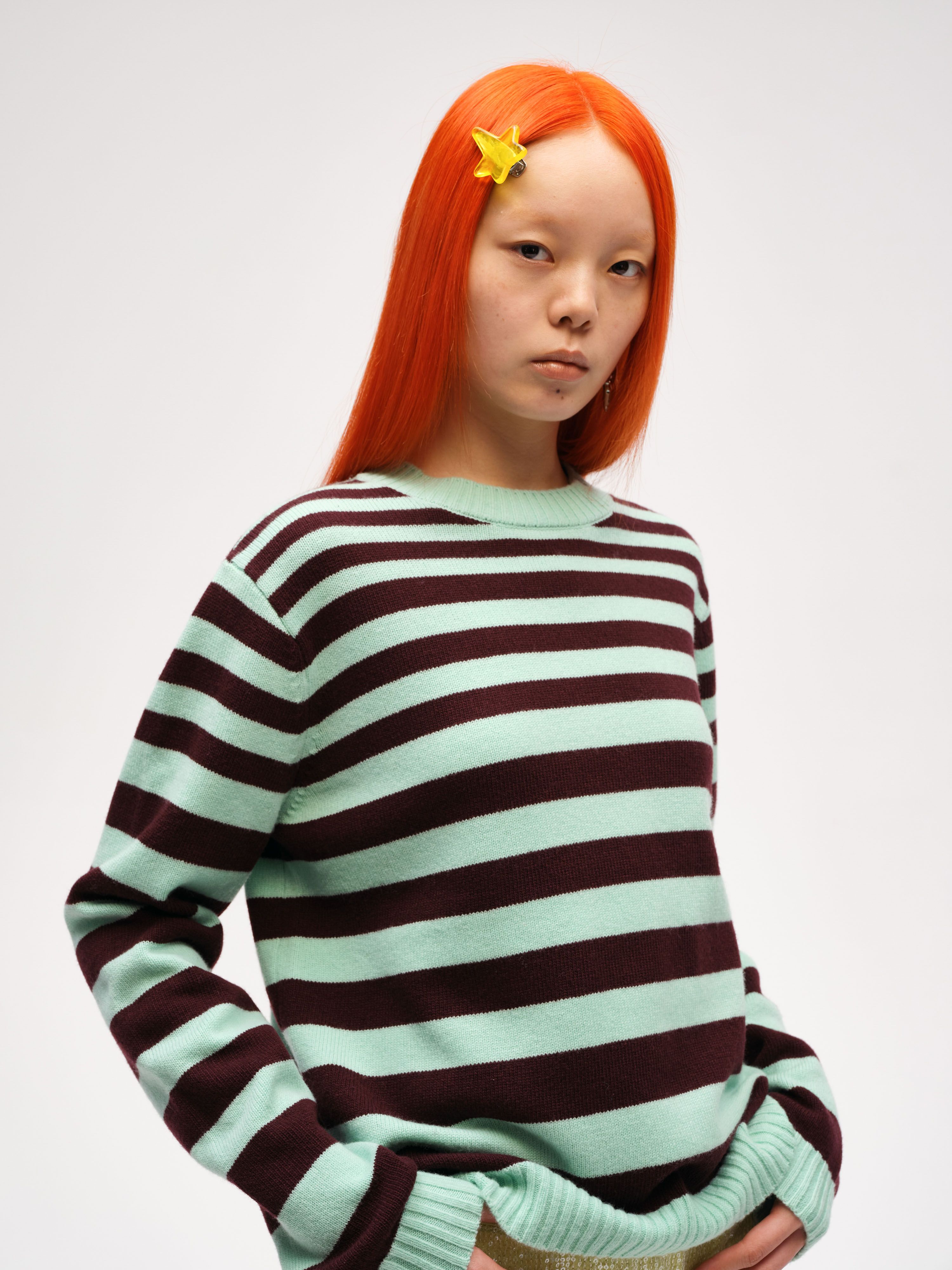 Two-Color Striped Sweater | Short Sentence