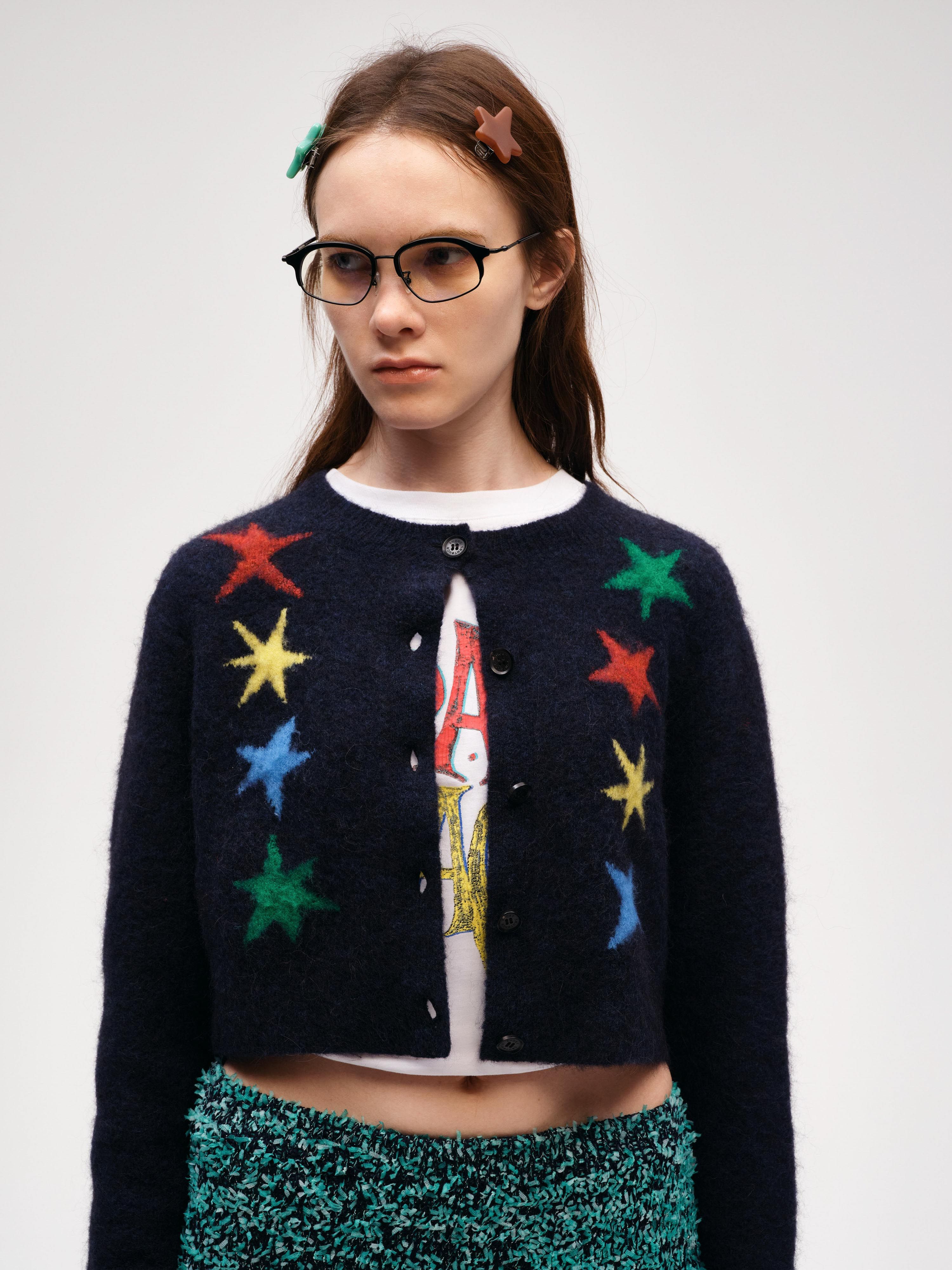 Star Jacquard Cropped Cardigan | Short Sentence
