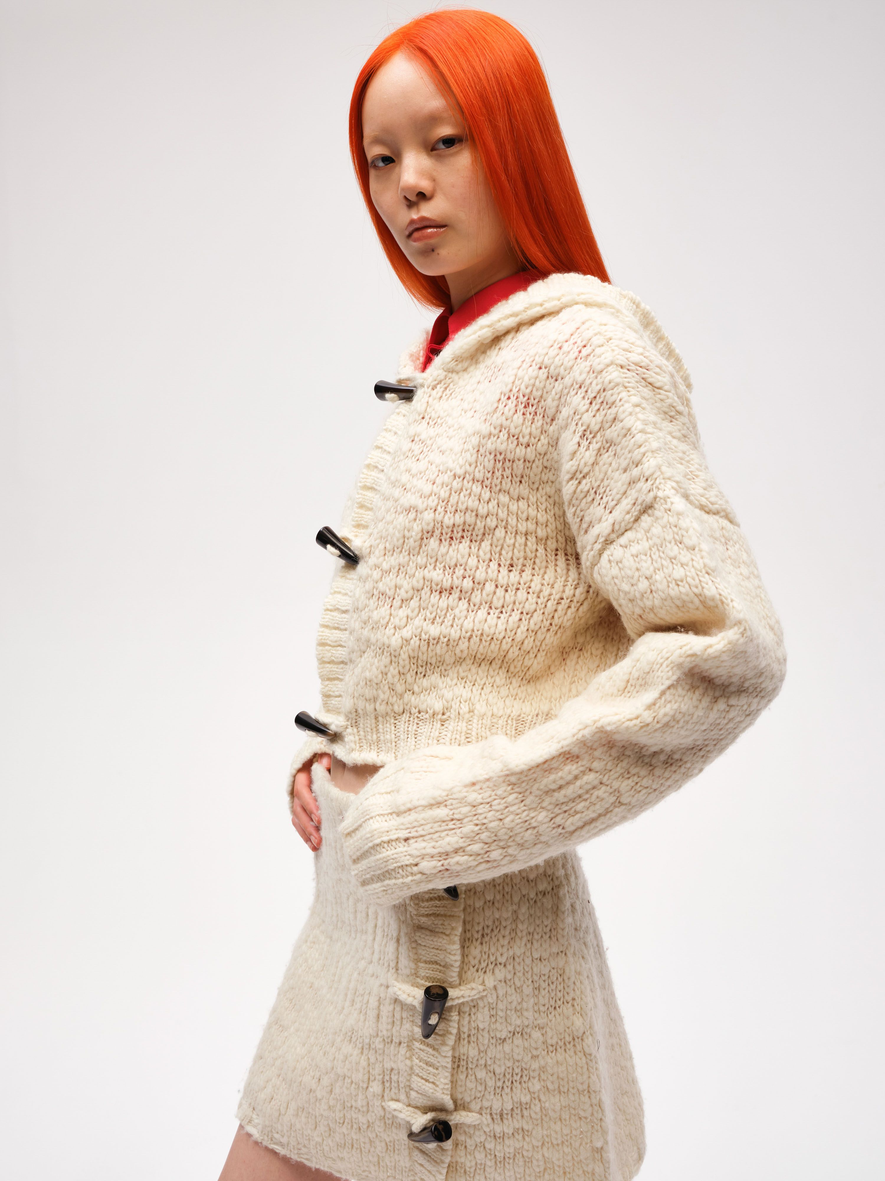 Handwork Wool Cropped Cardigan | Short Sentence
