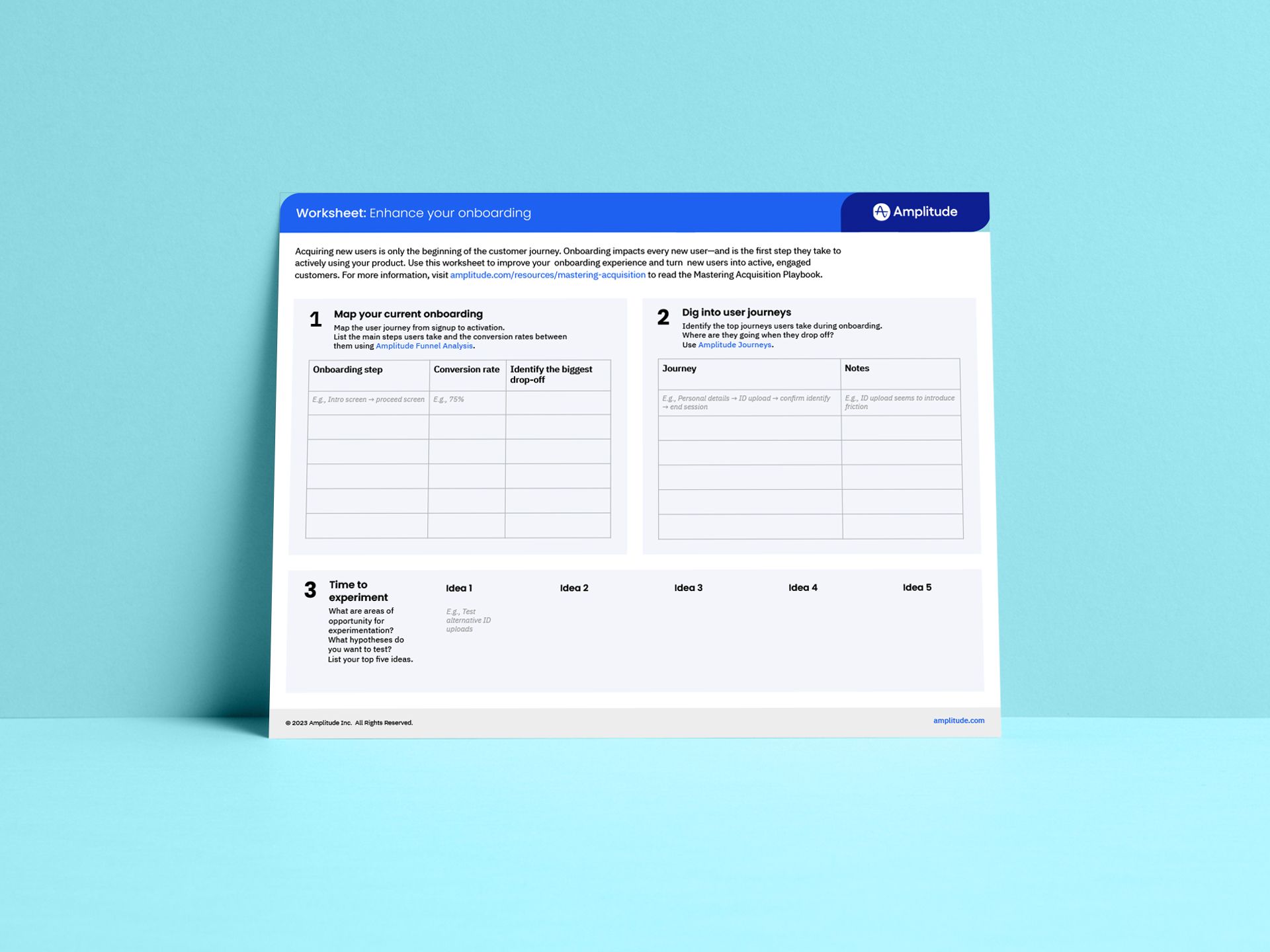 Three Worksheets, One Goal: Better Acquisition Rates | Amplitude