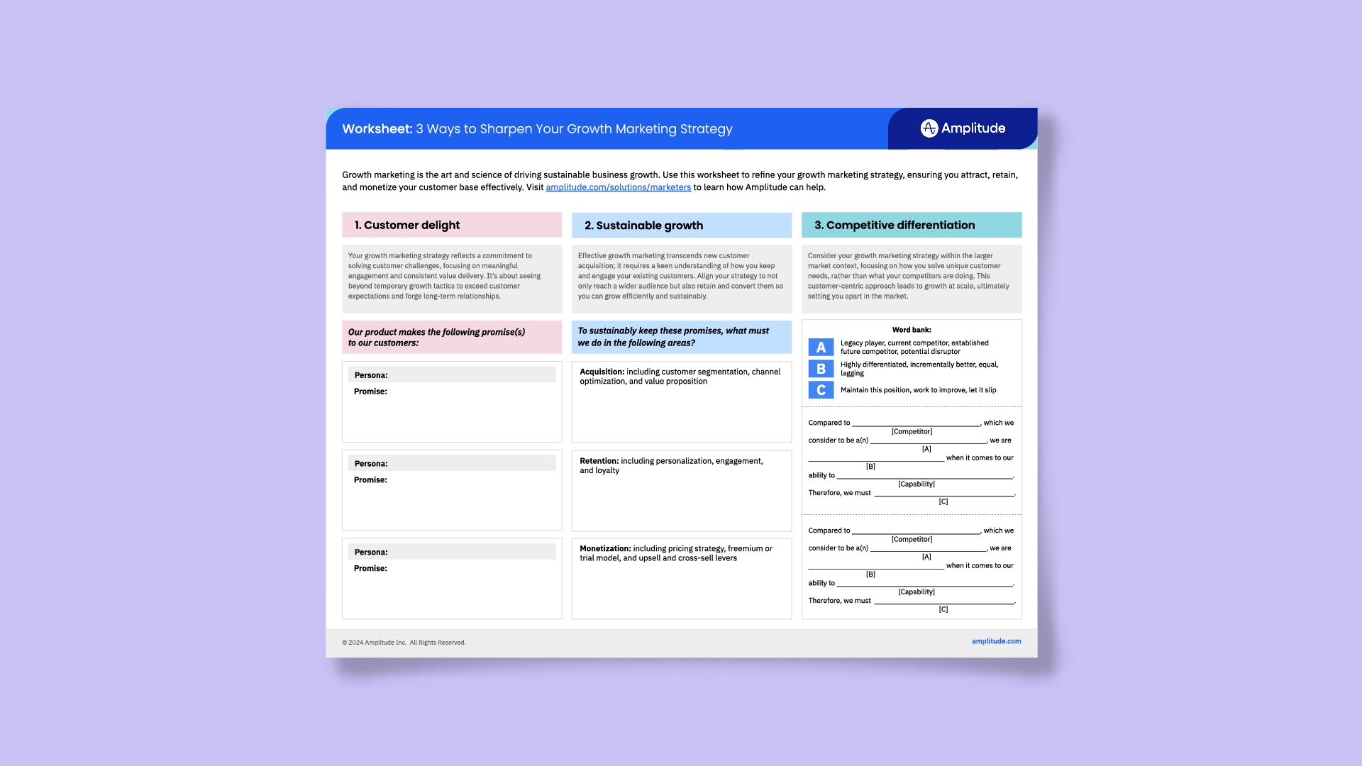 Marketing Strategy Template: How to Create a Marketing Plan | Amplitude