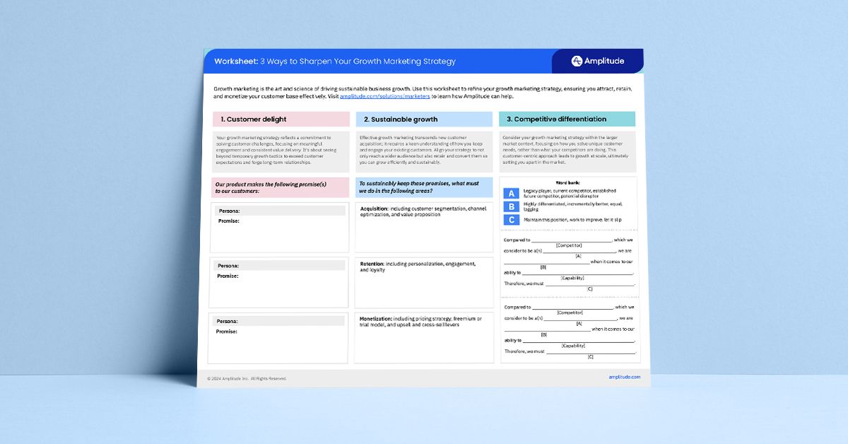Three Worksheets to Elevate Your Marketing Strategy | Amplitude