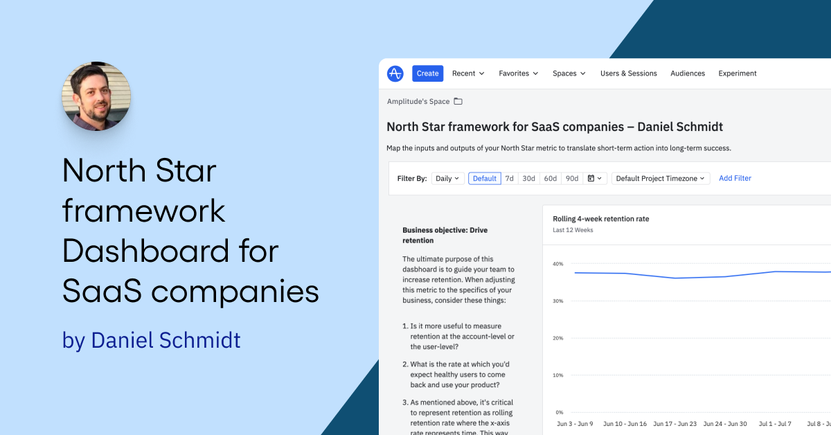 North Star framework Dashboard for SaaS companies | Amplitude