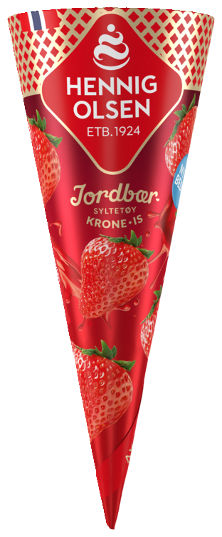 Krone-is Jordbær | Hennig-Olsen Is