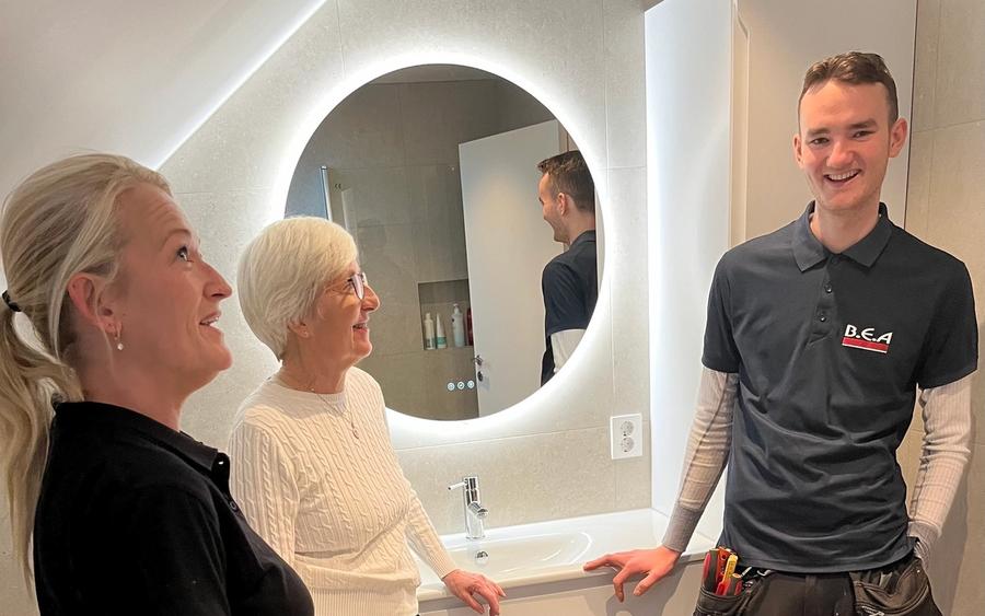 Nytt bad med trendy lysspeil - Bergen Elektro Automasjon