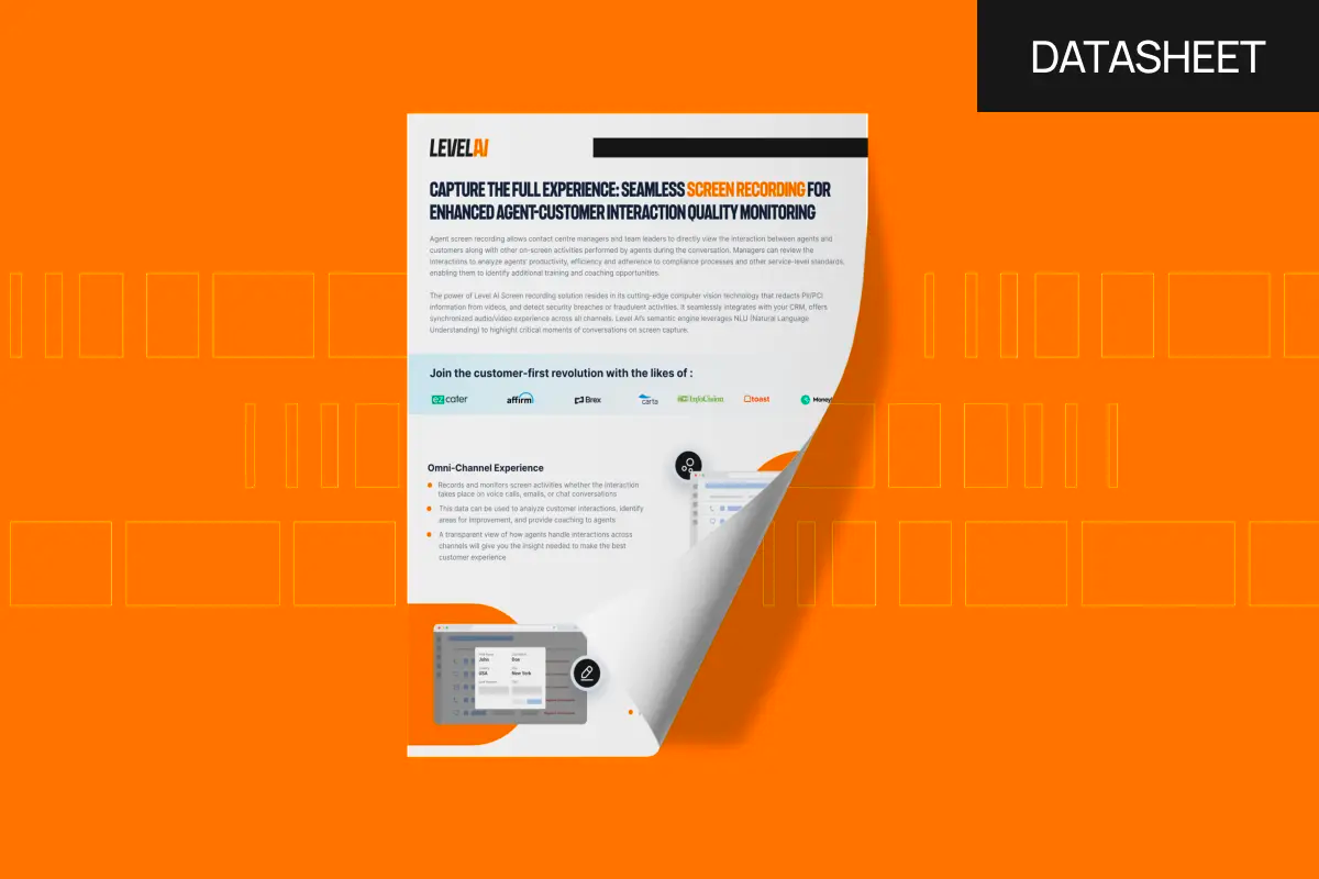 Level AI Agent Screen Recording Datasheet