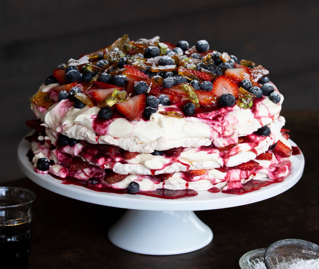 Layered Meringue Torte with Berries & Praline — Annabel Langbein – Recipes