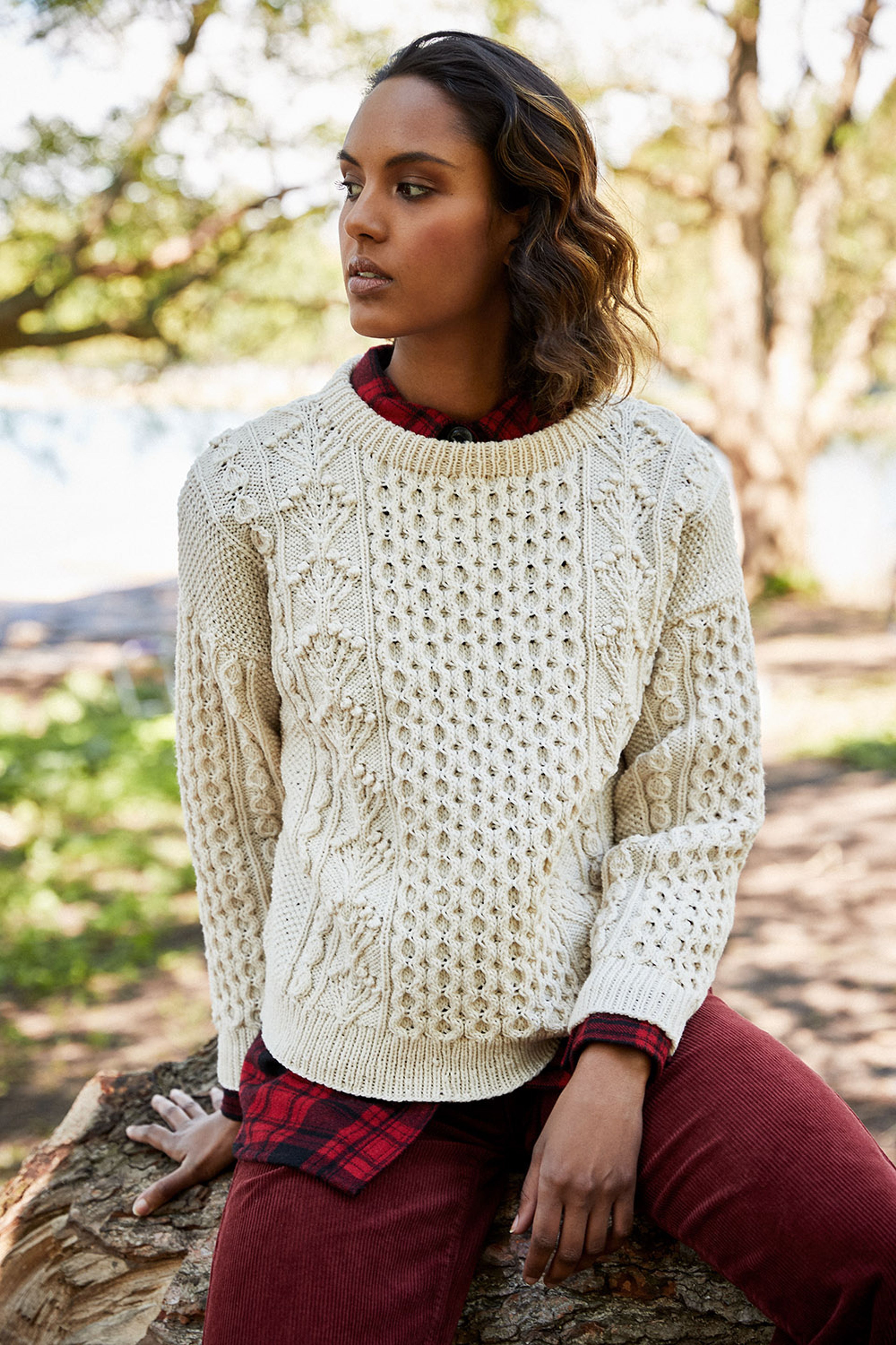 Novita Merino DK: Kuurankukka cabled sweater