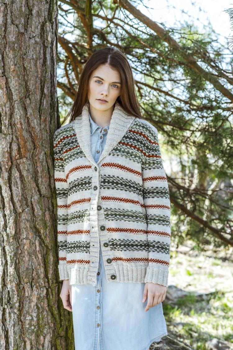 Women's Colourwork Cardigan Novita Nalle and Nalle Taika