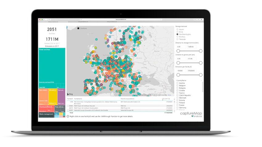 CaptureMap CO₂ emissions mapping tool advances CCS in Europe