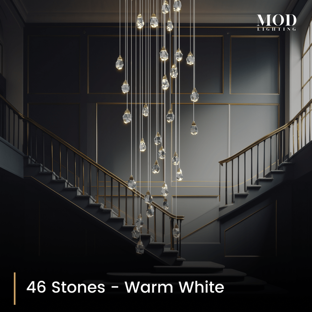 Modern Gold Crystal, LED Luxury Chandelier | Hailstone | MOD Lighting ...