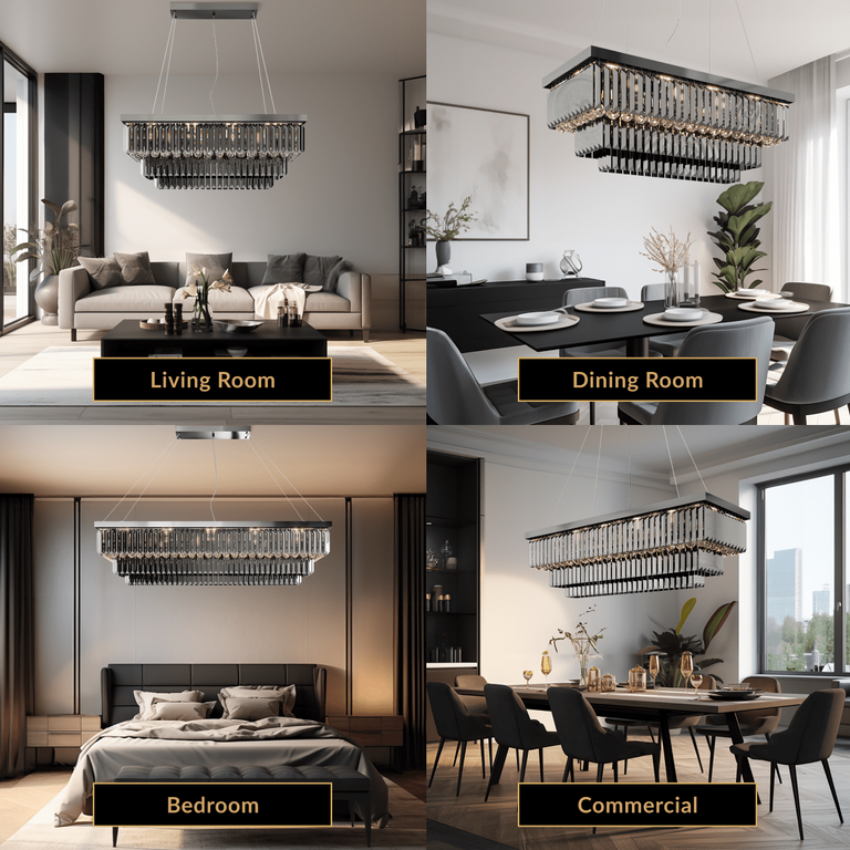 Modern Black Crystal, LED Luxury Chandelier | Umbra | MOD Lighting - MOD Lighting