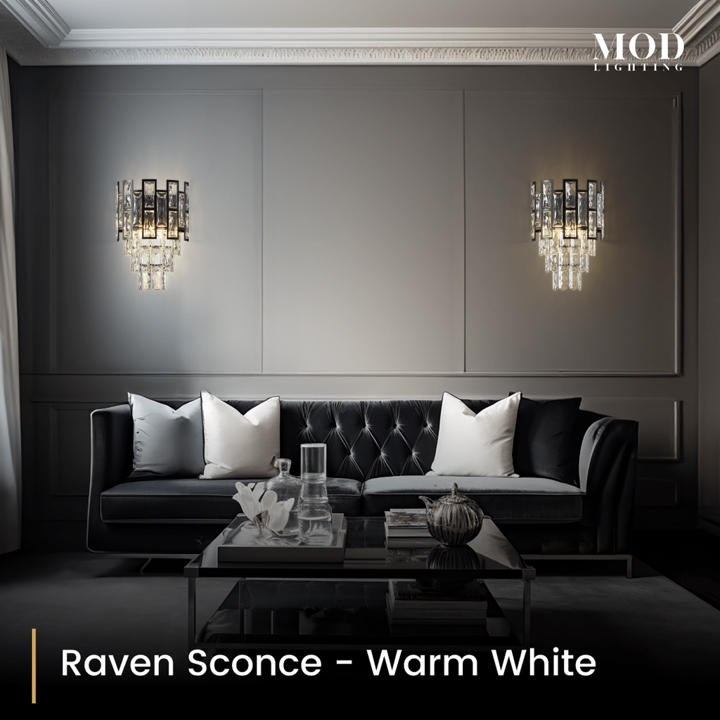 Modern Black Crystal, LED Luxury Sconce | Raven | MOD Lighting - MOD ...