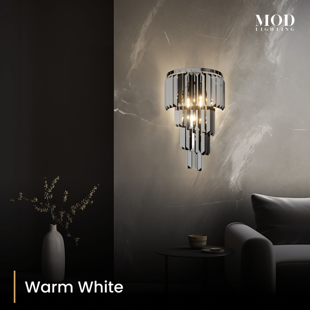 Modern Black Mirror, LED Luxury Crystal Sconce | Umbra | MOD Lighting - MOD Lighting