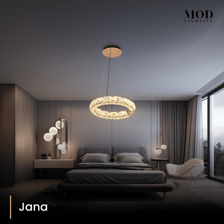 Modern Rose Gold & Crystal , LED Chandelier | Jana | MOD Lighting - MOD LIGHTING