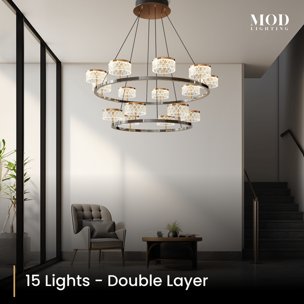 Modern Polished Aluminum, LED Luxury Chandelier | Emma | MOD Lighting ...