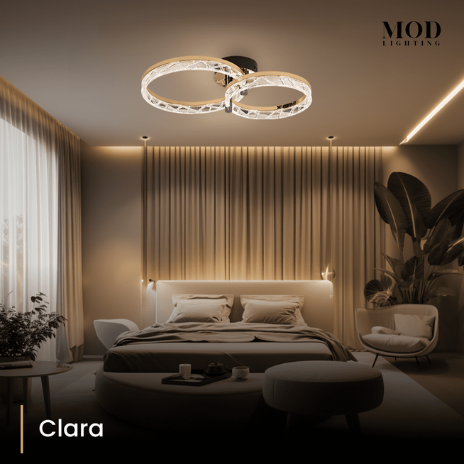 Modern Gold & Pearl Black, LED Elegant Ceiling Light | Clara | MOD ...