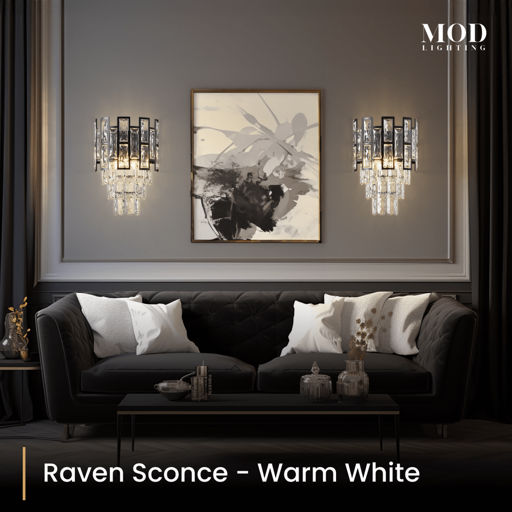 Modern Black Crystal, LED Luxury Sconce | Raven | MOD Lighting - MOD ...