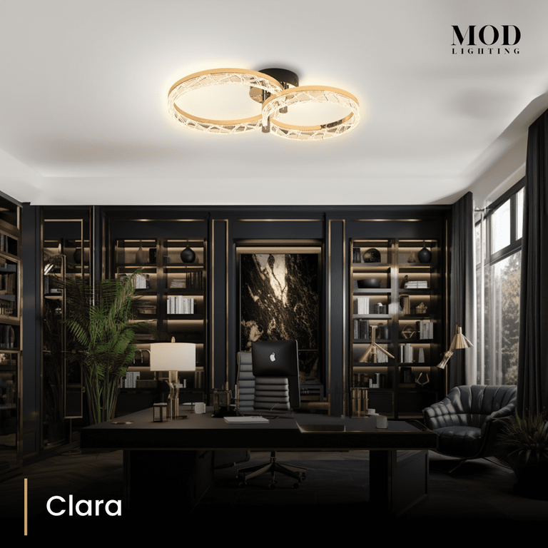 Modern Gold & Pearl Black, LED Elegant Ceiling Light | Clara | MOD ...