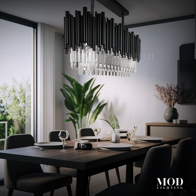 Modern Black Crystal, LED Luxury Pendant Lamp | Obsidian | MOD Lighting ...