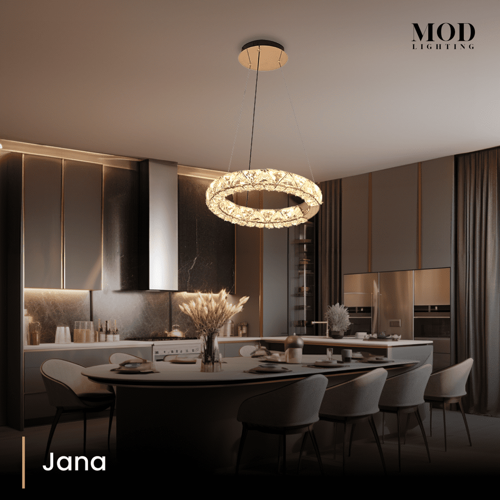 Modern Rose Gold & Crystal , LED Chandelier | Jana | MOD Lighting - MOD LIGHTING