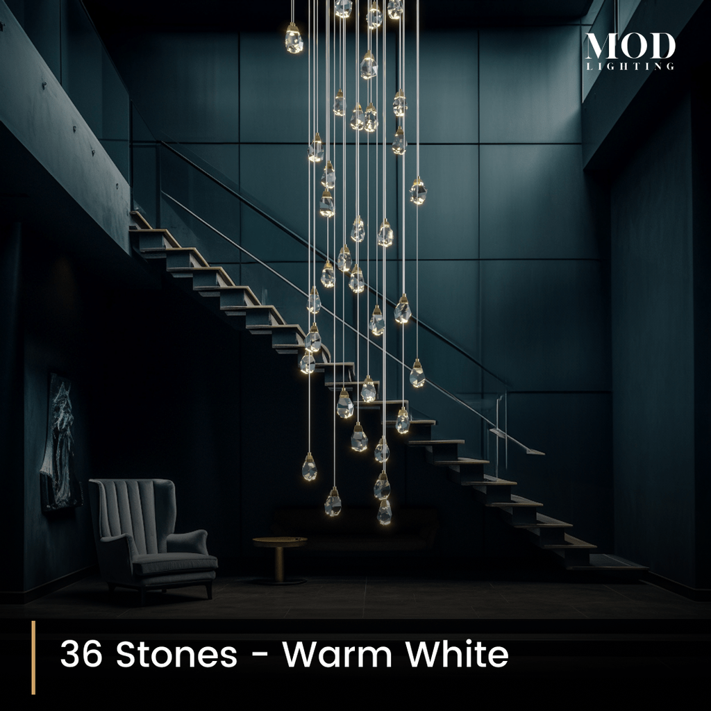 Modern Gold Crystal, LED Luxury Chandelier | Hailstone | MOD Lighting ...
