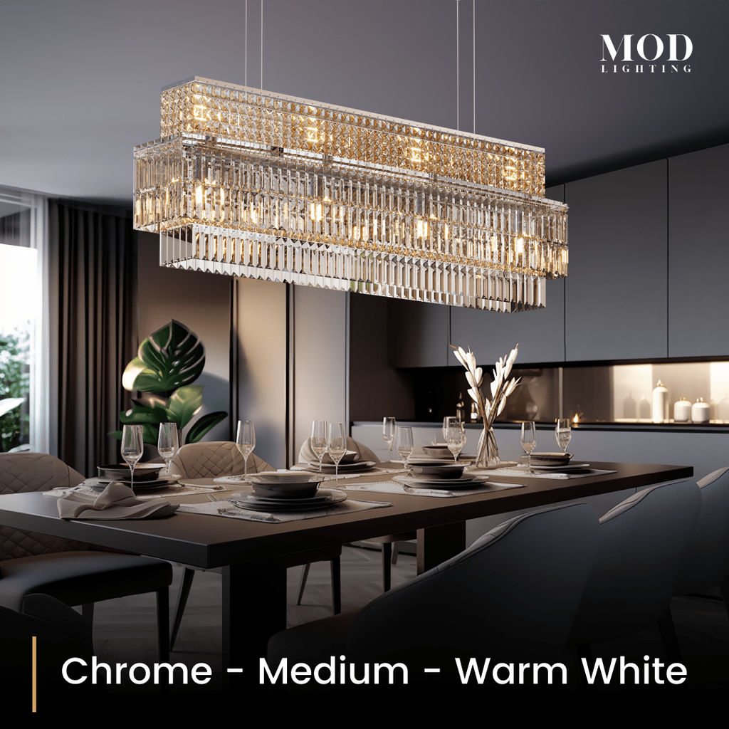 Modern Chrome & Gold, LED Chandelier | Krystal | MOD Lighting - MOD ...