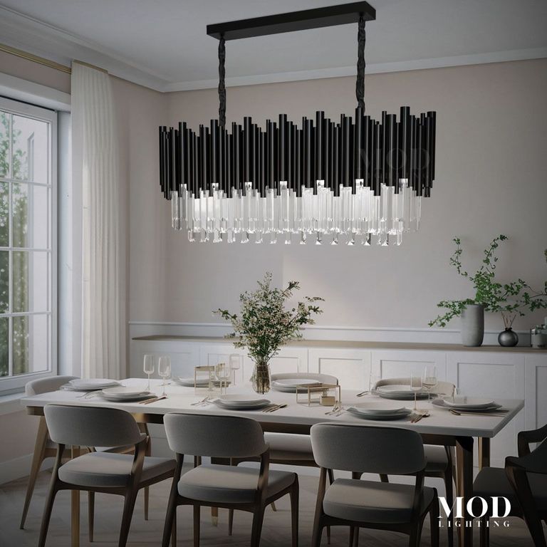 Modern Black Crystal, LED Luxury Pendant Lamp | Obsidian | MOD Lighting ...