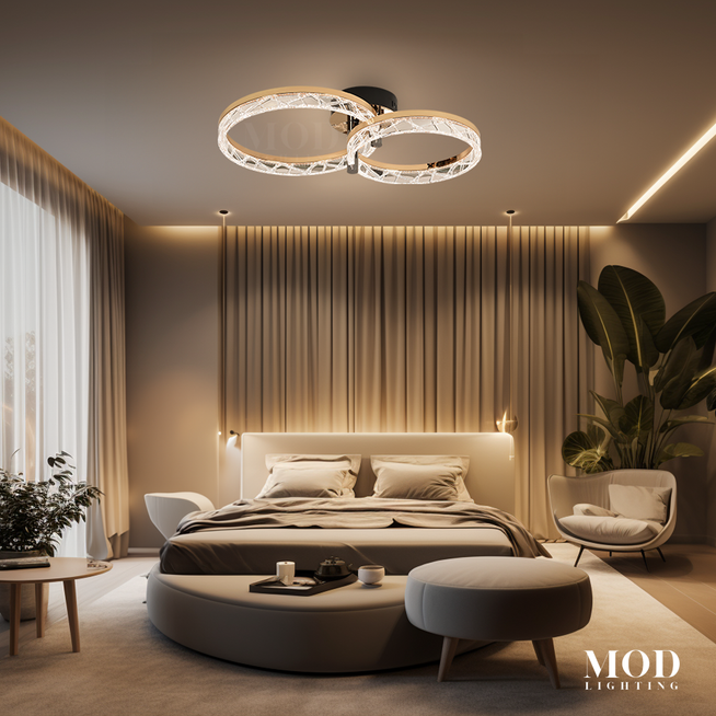 Modern Gold & Pearl Black, LED Elegant Ceiling Light | Clara | MOD ...