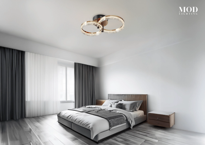 Modern Gold & Pearl Black, LED Elegant Ceiling Light | Clara | MOD ...