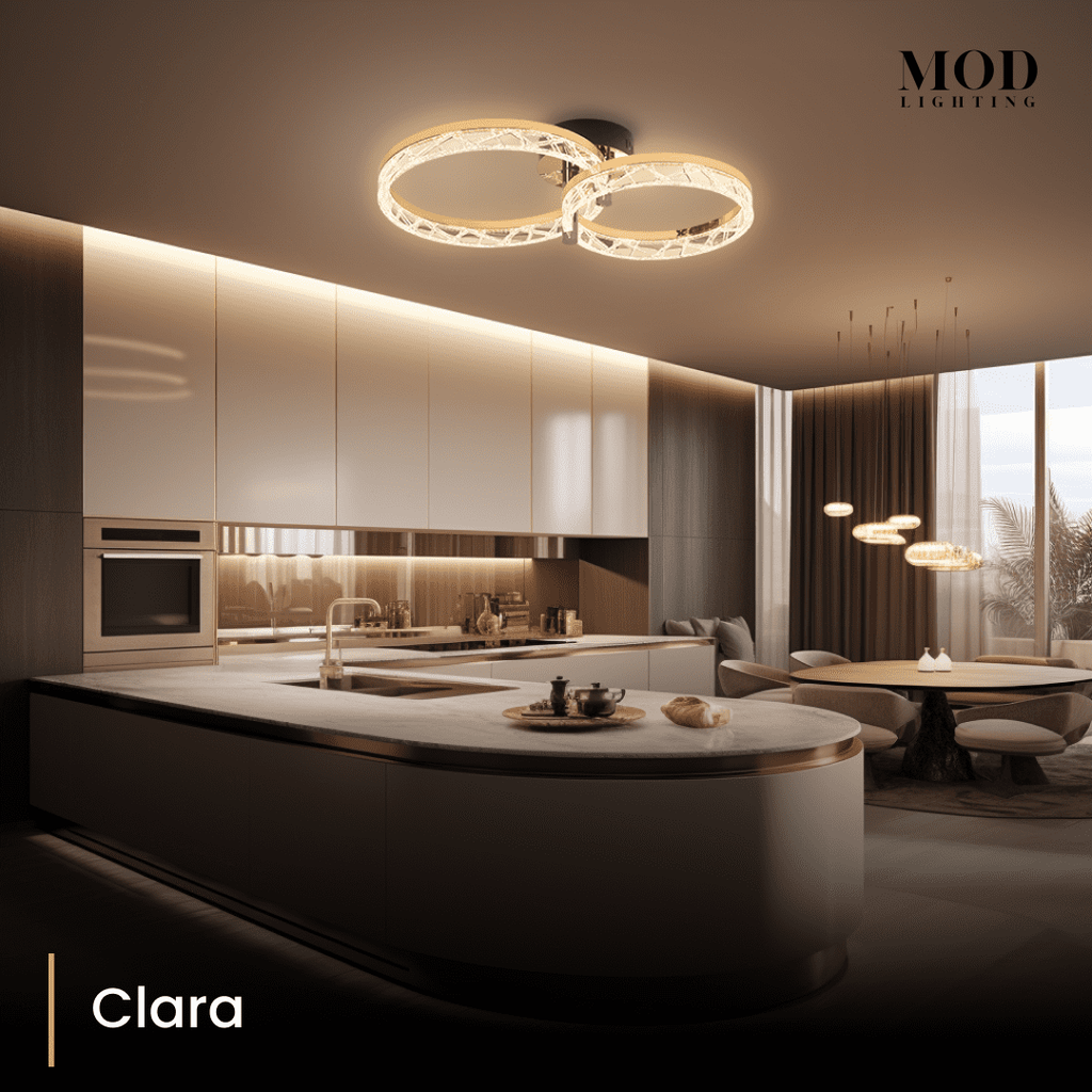 Modern Gold & Pearl Black, LED Elegant Ceiling Light | Clara | MOD ...
