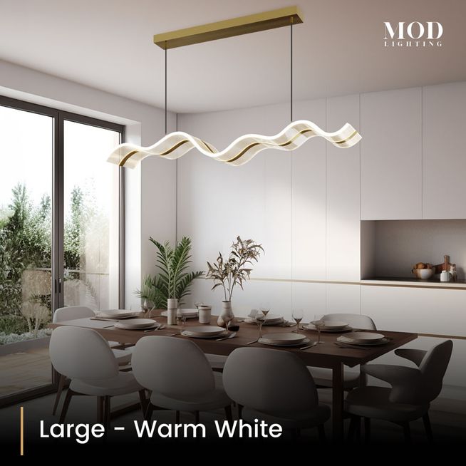 Modern Black Ash & Metallic Gold, LED Luxury Chandelier | Ribbon | MOD ...