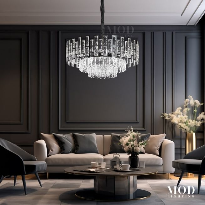 Modern Black Crystal, LED Luxury Chandelier | Raven | MOD Lighting ...