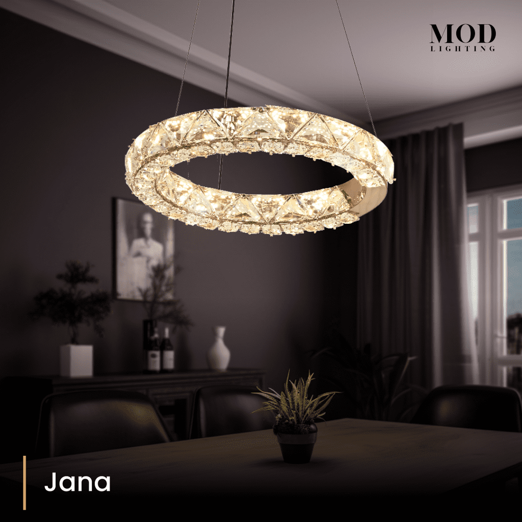 Modern Rose Gold & Crystal , LED Chandelier | Jana | MOD Lighting - MOD LIGHTING