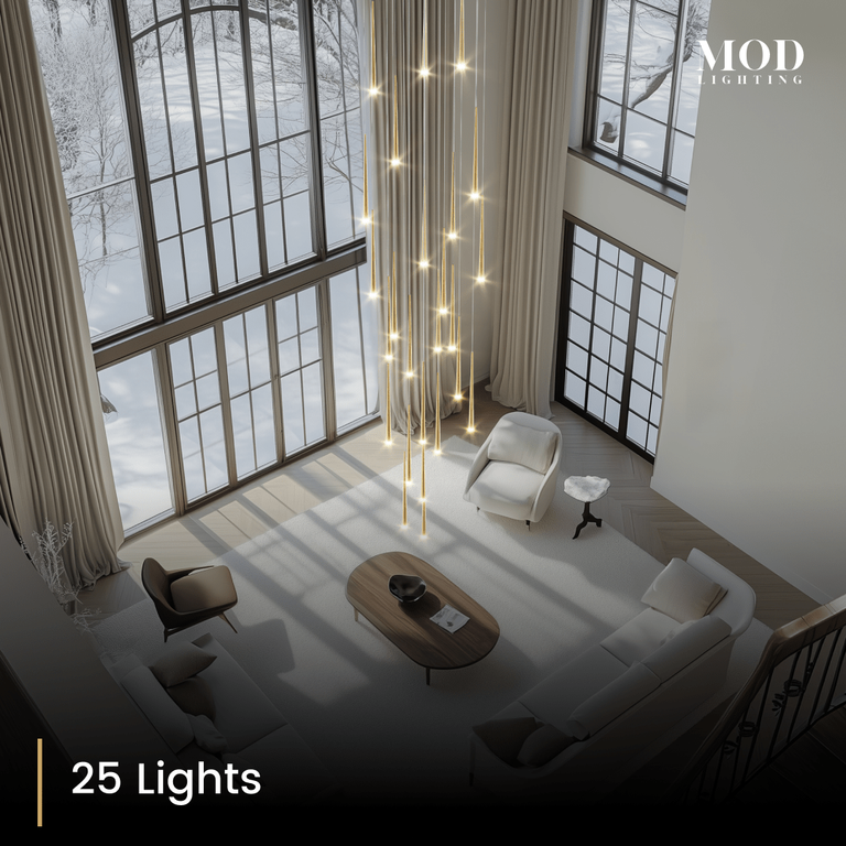 Modern Gold, LED Staircase Chandelier | Jasper | MOD Lighting - MOD ...