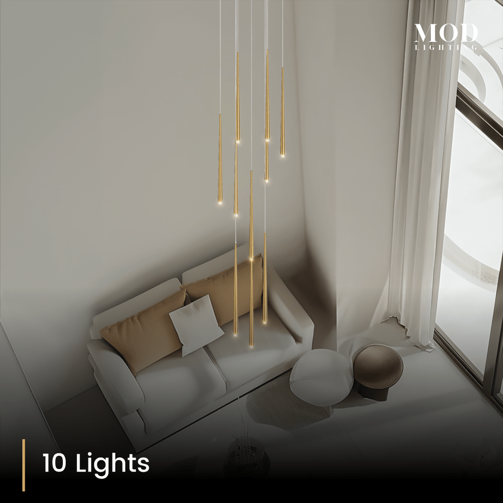 Modern Gold, LED Staircase Chandelier | Jasper | MOD Lighting - MOD ...