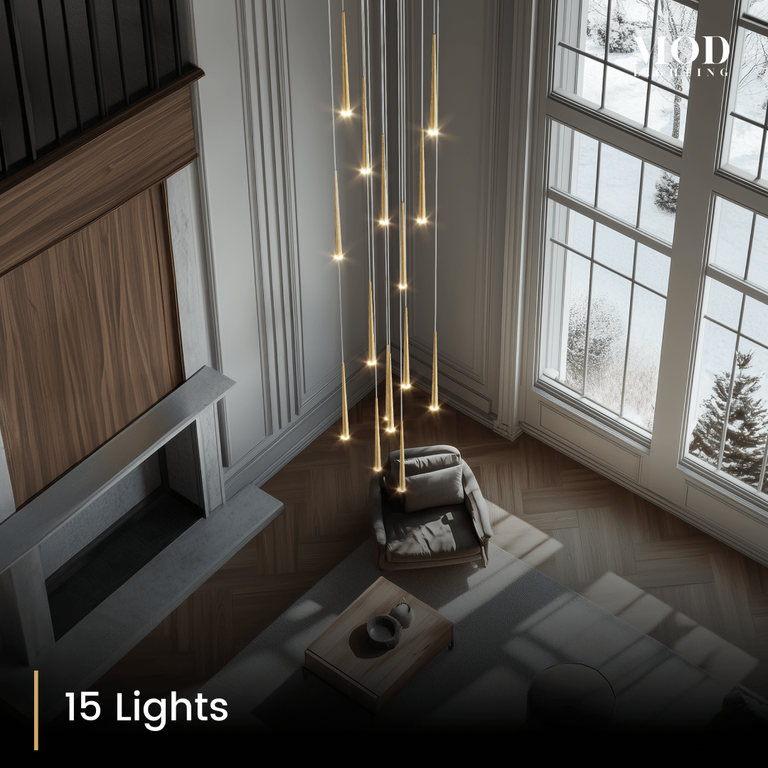 Modern Gold, LED Staircase Chandelier | Jasper | MOD Lighting - MOD ...