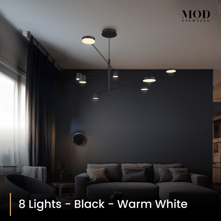 Lynx Light, Nordic Black Ash & Metallic Gold LED Luxury Chandelier ...