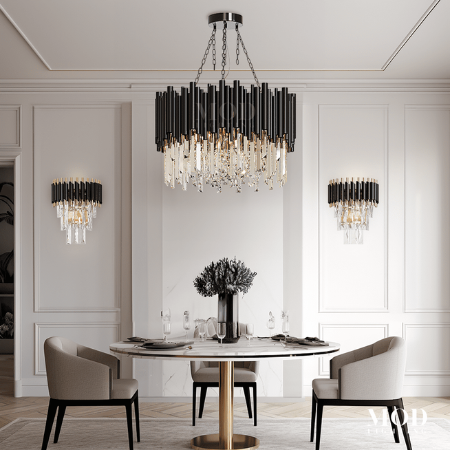 Modern Black Crystal, LED Luxury Chandelier | Obsidian | MOD Lighting ...