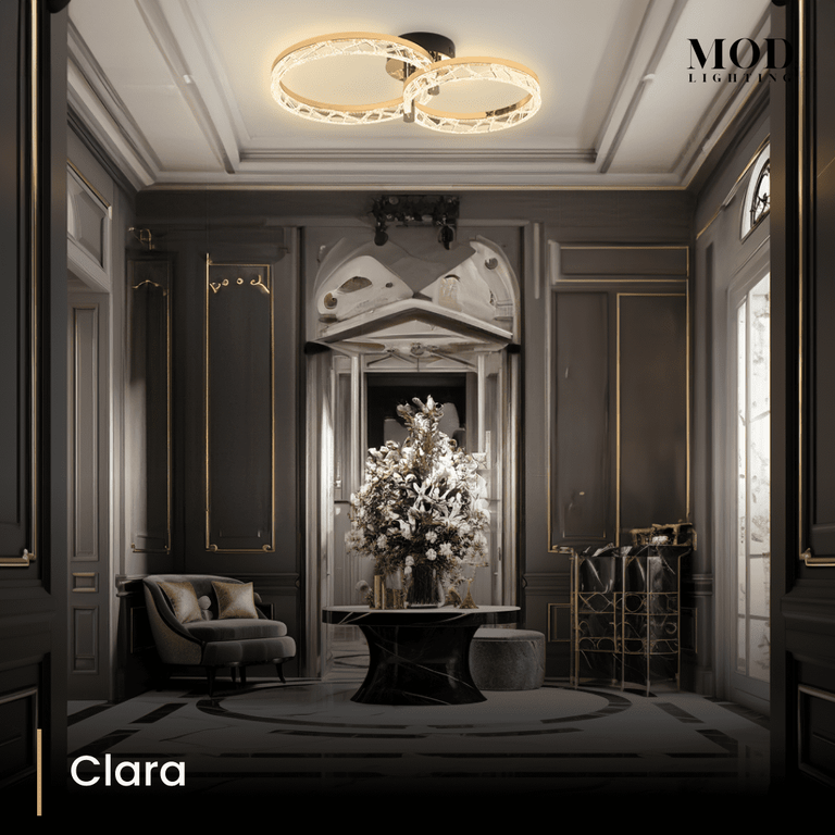 Modern Gold & Pearl Black, LED Elegant Ceiling Light | Clara | MOD ...