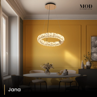 Modern Rose Gold & Crystal , LED Chandelier | Jana | MOD Lighting - MOD LIGHTING